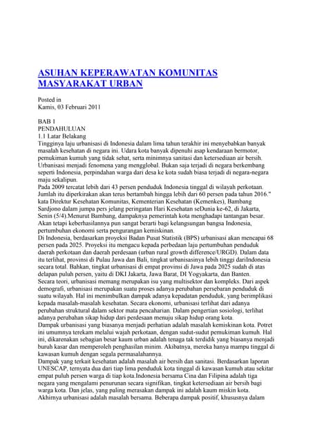 format pengkajian keperawatan komunitas | PDF