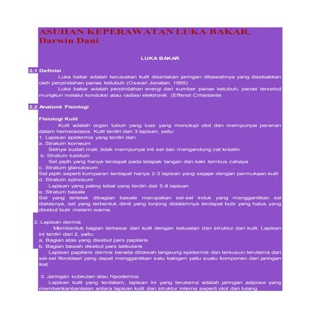 Asuhan keperawatan luka bakar | DOCX