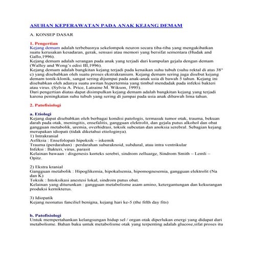 Pathway kejang demam anak lengkap | DOC