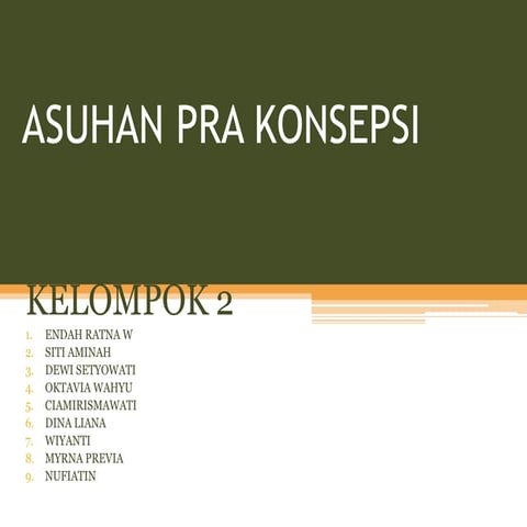 CONTOH ASKEB PRANIKAH dan prakonsepsi pada catin | PPT