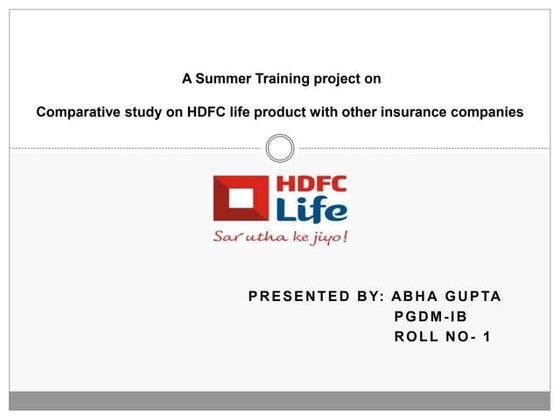Hdfc life | PPTX | Life Insurance | Insurance