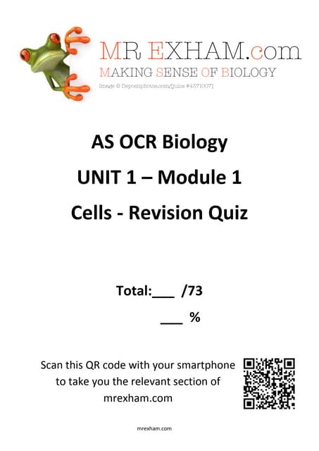 AS OCR Biology - Unit 1 Module 2 Revision Test | DOCX | Heart and ...