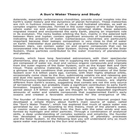 A Sun's Water Theory and Study Preview July 2024 | PDF