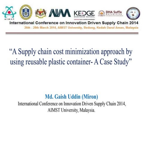 “A supply chain cost minimization approach by using reusable plastic ...