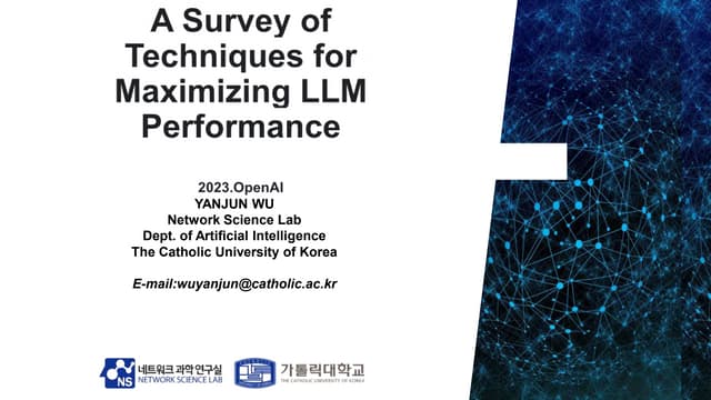A Survey Of Techniques For Maximizing Llm Performancepptx