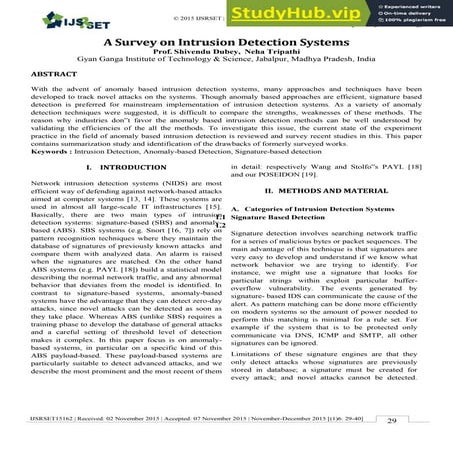 A Survey On Intrusion Detection Systems | PDF