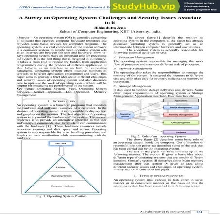 A Survey On Operating System Challenges And Security Issues Associate ...