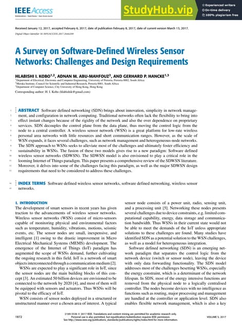 A Survey On Software Defined Wireless Sensor Networks Challenges And