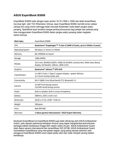 Spesifikasi Lengkap ASUS Vivobook Go 14 | PDF