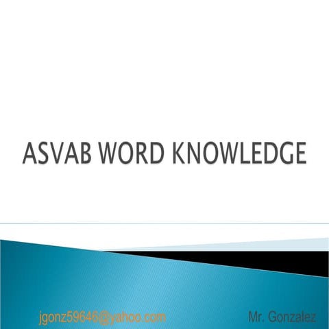 Asvab word knowledge | PPT