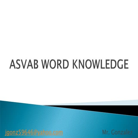 Asvab word knowledge | PDF