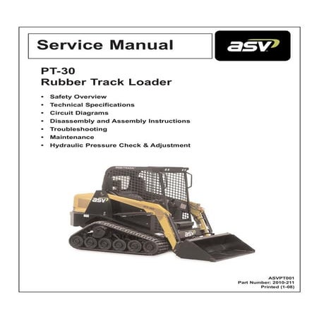 ASV Posi-Track PT-30 Track Loader Service Repair Manual.pdf