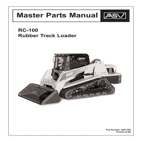 ASV Posi-Track RC-100 Track Loader Parts Catalogue Manual.pdf