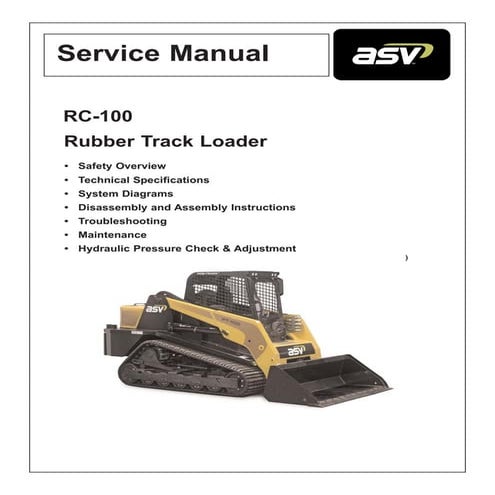 Asv posi track rc-100 track loader service repair manual | PDF