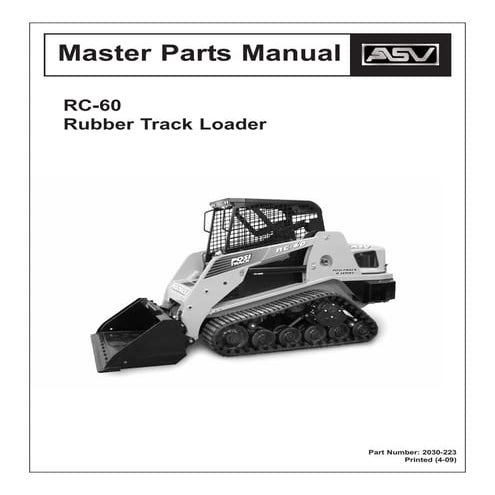 ASV Posi-Track RC-60 Track Loader Master Parts Catalogue Manual.pdf