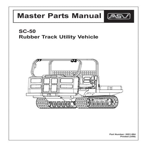 Asv sc 50 scout tracked utility vehicle parts catalogue manual | PDF