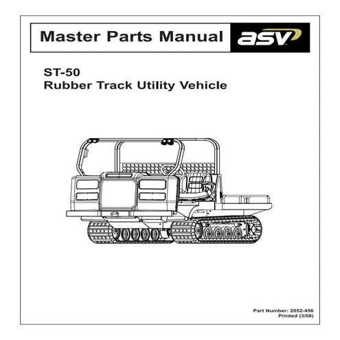 Asv st 50 scout tracked utility vehicle parts catalogue manual | PDF