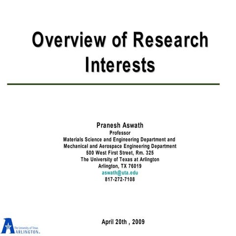 Aswath Research Interests | PPT
