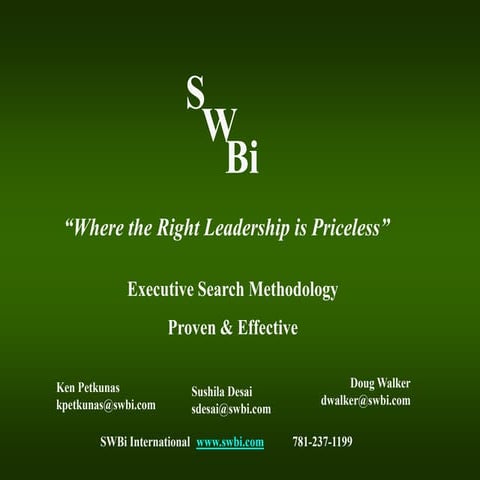 A sw bi process for executive search requirements | PPT