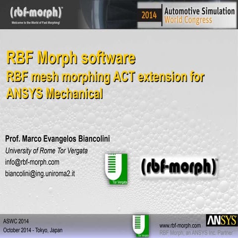 RBF Morph ACT extension for ANSYS Mechanical | PPT