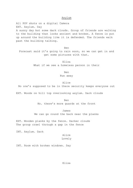 Horror movie script