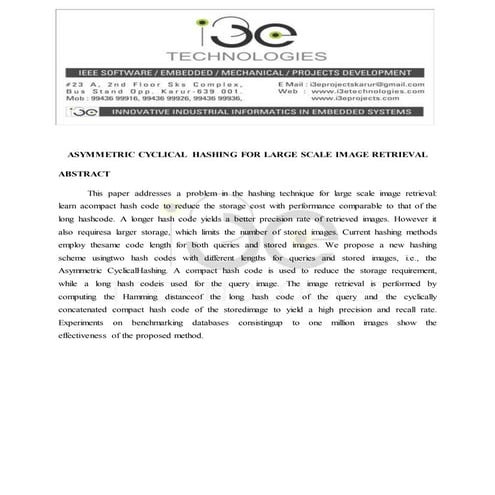 Asymmetric cyclical hashing for large scale image retrieval | PDF