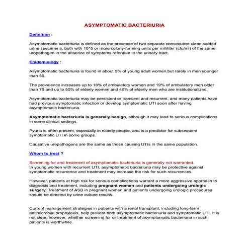 Asymptomatic Bacteriuria - Important Points .pdf