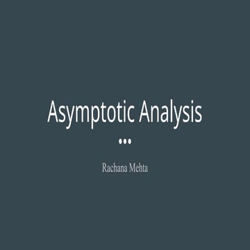 Asymptotic Analysis in Data Structures and Analysis | PPTX