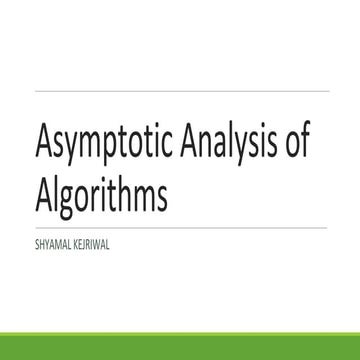 Lecture 5 Asymptotic Analysis Of Algorithms Ppt 5184