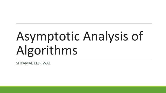 Lecture 5 Asymptotic Analysis Of Algorithms Ppt 5184
