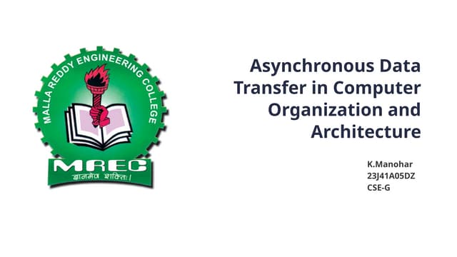 Asynchronous Data Transfer In Computer Organization And Architecturepptx
