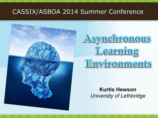 Asynchronous Learning Environments Ppt