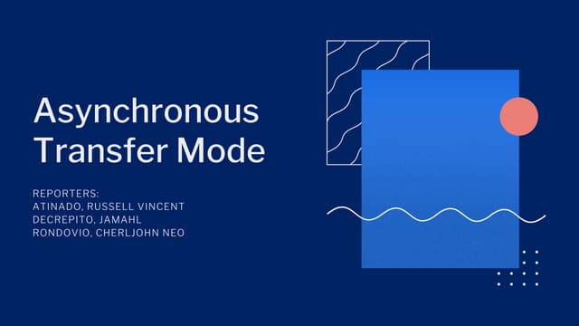 Asynchronous Transfer Mode Data Communication Ppt