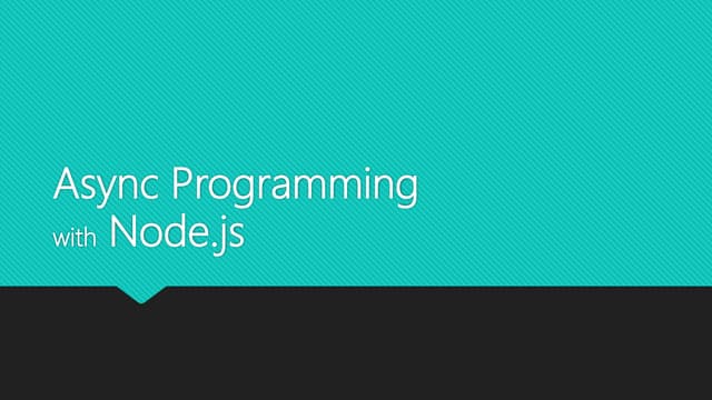 Async Programming With Nodejs