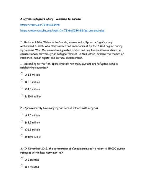 Presentation SYRIAN REFUGEE CRISIS | PPT