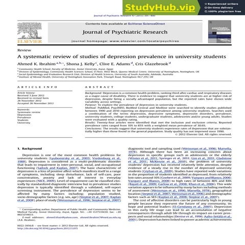 A systematic review of studies of depression prevalence in university ...