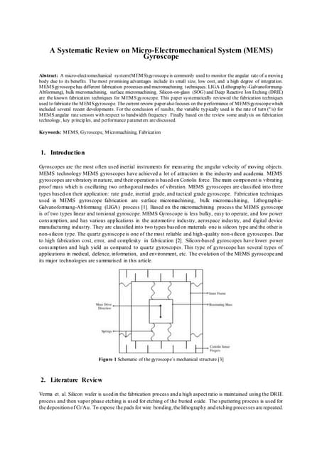 Capacitive MEMS Accelerometer | PPTX