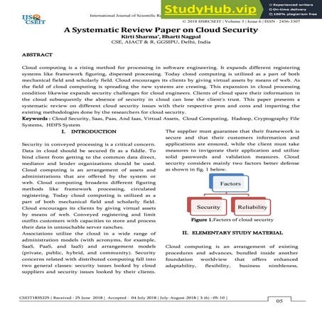 A Systematic Review Paper On Cloud Security Pdf