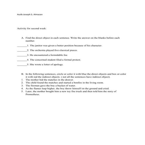 activity for second week | DOCX