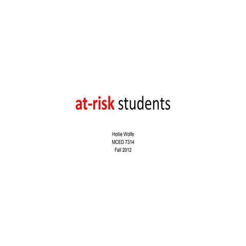 What are at risk students | PDF
