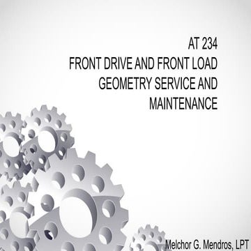 front drive and front load geometry service and maintenance | PPT