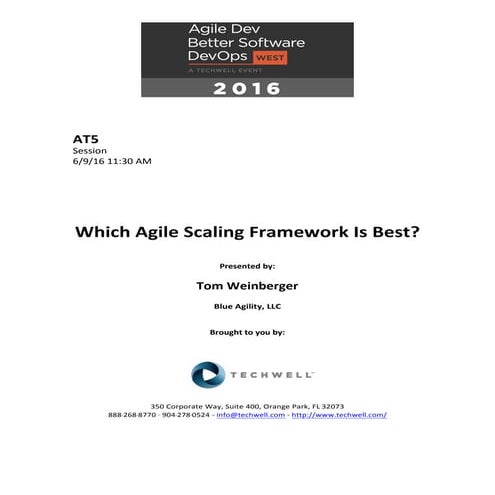 Which Agile Scaling Framework Is Best Pdf