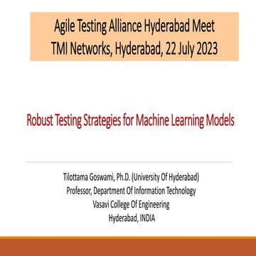 Robust Testing Strategies for Machine Learning Models | PPT