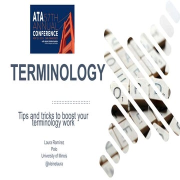 Terminology: tips and tricks to boost your terminology work | PPTX ...