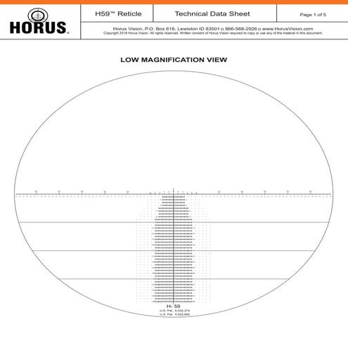 Technical Sheet | ATACR HORUS H59 Reticle | Optics Trade | PDF