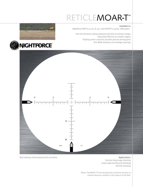 Technical data NIGHTFORCE Reticle MOAR | Optics Trade | PDF