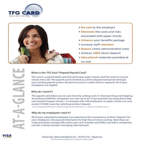TFG Pay Card Benefits