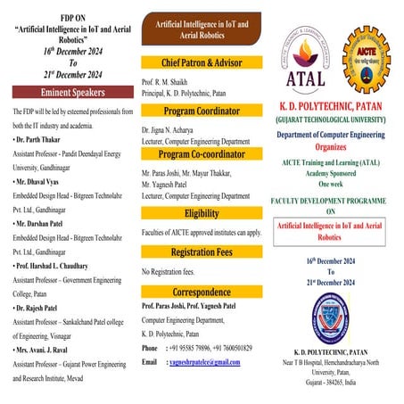 ATAL-FDP-KDP-PATAN for the faculty and student | PDF