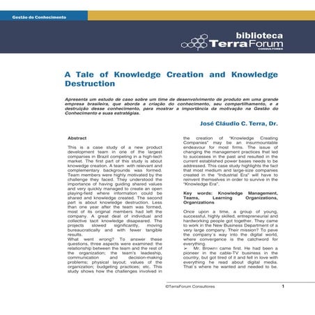 A Tale of Knowledge Creation and Knowledge Destruction | PDF