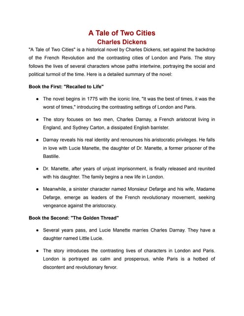 A Tale Of Two Cities Book 3 Chapter2 and 3 | PPT